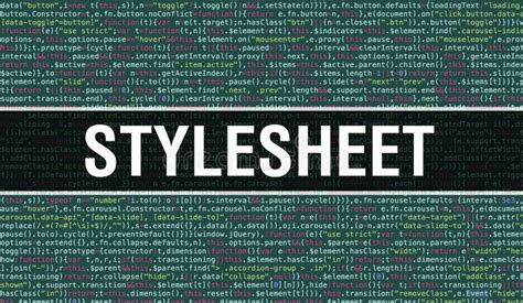 Stylesheet Text Written On Programming Code Abstract Technology Background Of Software Developer