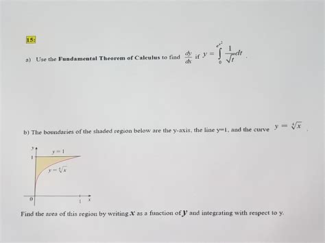 Solved Use The Fundamental Theorem Of Calculus To Find Dy Dx