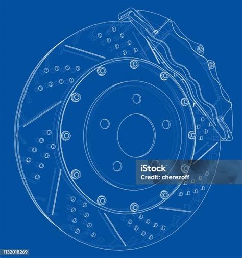 브레이크 디스크 윤곽 3d의 벡터 렌더링 브레이크에 대한 스톡 벡터 아트 및 기타 이미지 브레이크 차 청사진 Istock