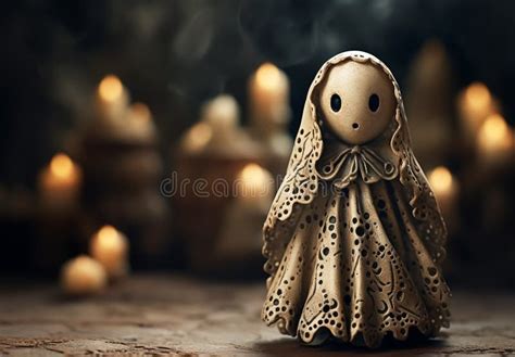 Halloween Time With Cute Little Ghost Bride Stock Illustration