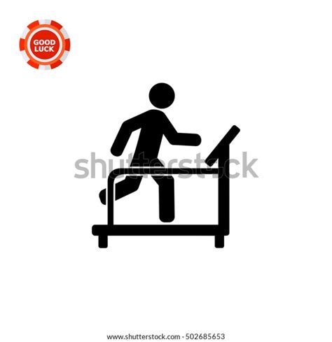 Man Running On Treadmill Gym Icon Stock Vector Royalty Free 502685653 Shutterstock