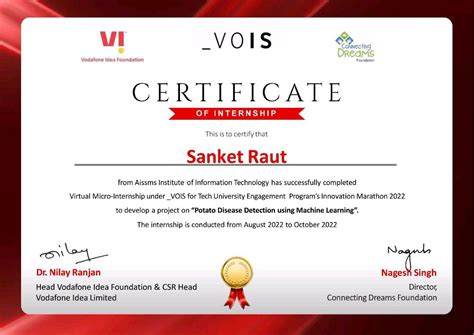 Sanket Raut On Linkedin Share Internship Explore Project Vois Internship Innovation…