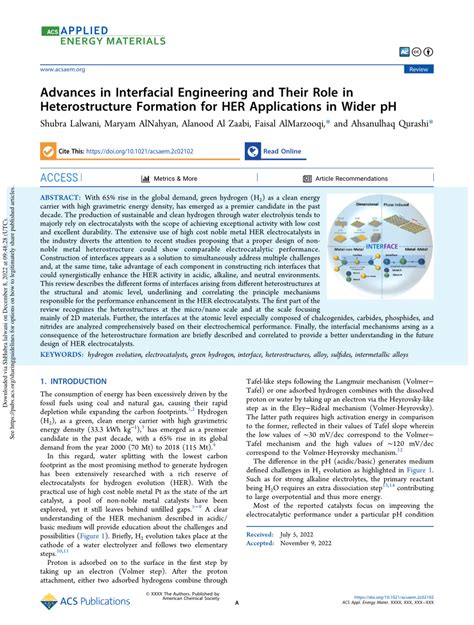 Pdf Advances In Interfacial Engineering And Their Role In Heterostructure Formation For Her