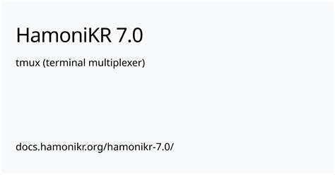 Tmux Terminal Multiplexer Hamonikr 7 0