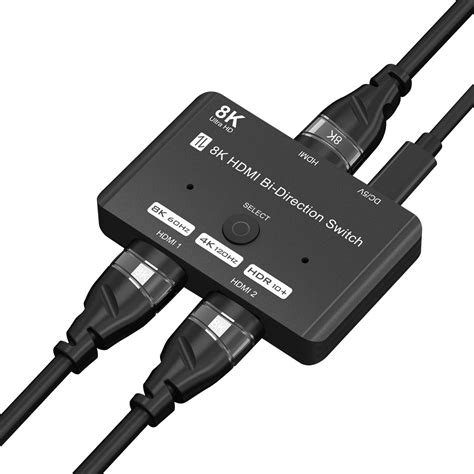 Hdmi 2 1 Bi Directional Switch Ultra Hd 8k Hdmi Switcher 2 In 1 Out 1 In 2 Out Hdmi
