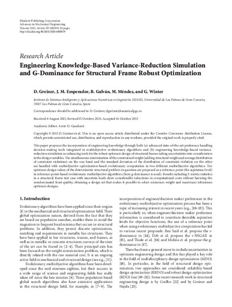 Engineering Knowledge Based Variance Reduction Simulation And G