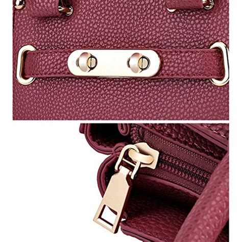 Hongjing 핸드백 레이디스 스퀘어 윙 백 금구 부착 쉬링크 형압 손 원 숄더백 벨트 부착 어깨에 비스듬히 매는 견걸이 수납 가능 통근 비지니스 어른 여성용 여행