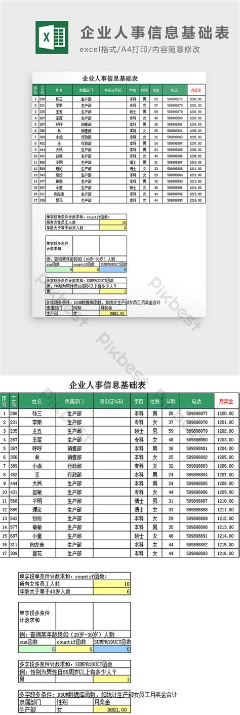 เทมเพลต Excel ข้อมูลบุคลากรขององค์กรแบบฟอร์มพื้นฐาน เทมเพลต เทมเพลต Excel แบบ Xls ดาวน์โหลดฟรี