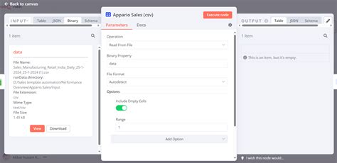 spreadsheet node not returning data questions n8n community