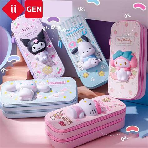 5 款三麗鷗減壓鉛筆盒卡哇伊 美樂蒂 Kuromi Cinnamoroll Pochacco 鉛筆袋筆袋學校用 蝦皮購物
