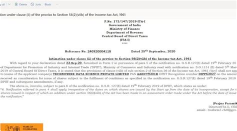 Intimation Under Clause Ii Of The Proviso To Section 562viib Of The Income Tax Act 1961