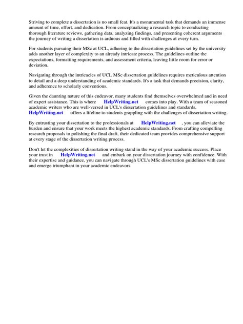 Ucl Msc Dissertation Guidelines Download Free Pdf Cognitive