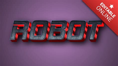 Editable 3d Text Effect Robot Cyborg Font Generator