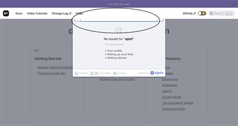 search bar is not working properly · issue 159 · dailydotdev docs · github