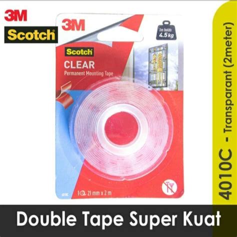 Jual 3m Mounting Tape Outdoor Clear 4010c Scotch Double Tape 21mm X 2m