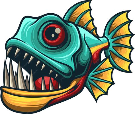 Premium Vector Vector Illustration Of Piranha Mascot