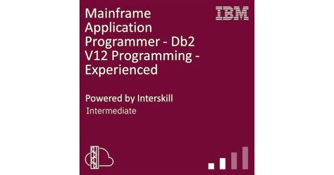 Db2 Skills Are Growing Next Badge Aquired Interskill Mainframe Application Programmer Db2
