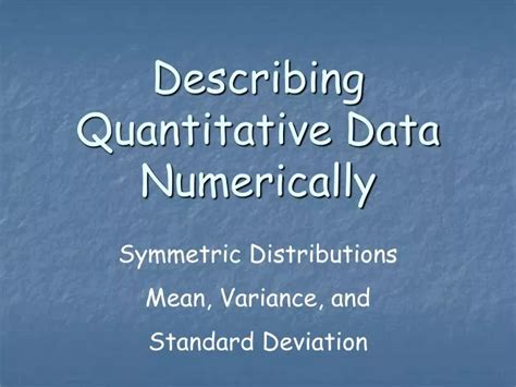 Ppt Describing Quantitative Data Numerically Powerpoint Presentation