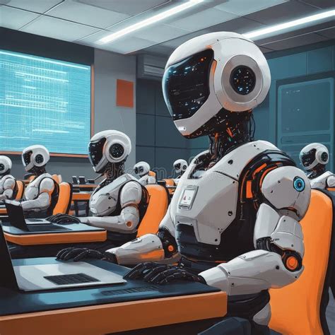Robotic Class In A Futuristic Classroom Stock Illustration Illustration Of Learning Machine Robotic Class In A Futuristic Classroom Stock Illustration Illustration Of Learning Machine