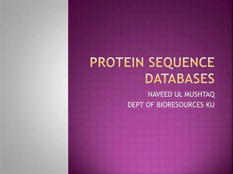 Protein Database Pptx