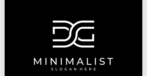 Letter D G Initials Minimalist Logo 388934 Templatemonster