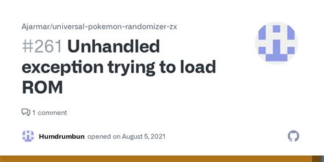 Unhandled Exception Trying To Load Rom · Issue 261 · Ajarmaruniversal Pokemon Randomizer Zx