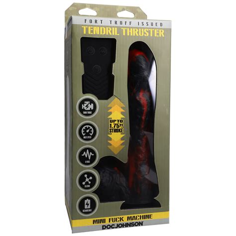Fort Troff Tendril Thruster Mini Fuck Machine Rechargeable Silicone With Remote Red Black