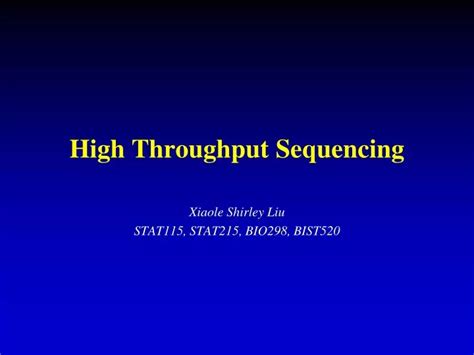 PPT High Throughput Sequencing PowerPoint Presentation Free Download ID 4623191