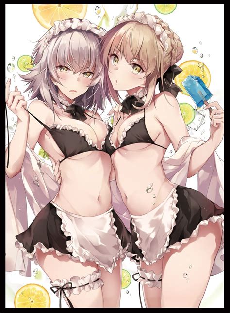 C95 Fate Jeanne And Saber Alter Maid Swimsuit Bikini Doujin Sleeves