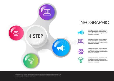 Infographic Template For 4 Steps Analysis Stock Vector Illustration Of Atom Vector 286140690