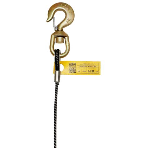Wire Rope Assembly Walloy Swivel Hook 38 Inch By 56 Foot