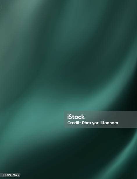 짙은 녹색 패브릭 질감 배경의 고급 스러움 물결 모양의 실크 직물의 근접 촬영 추상적인 천 또는 액체 물결 배경 새틴 면의 주름 세로 사진 3d 벡터 그림입니다 기에 대한
