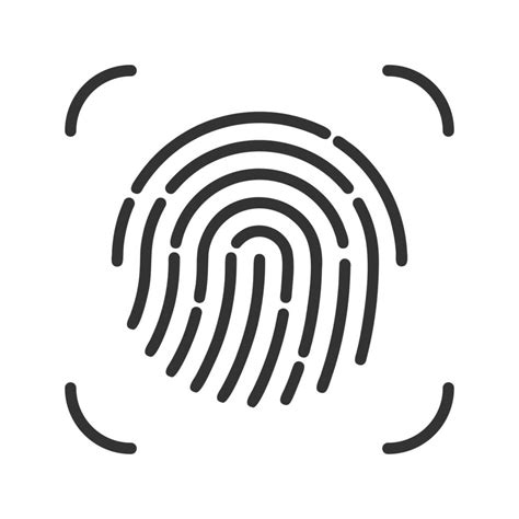 Fingerprint Scanning Identification System Icon Vector 12528073 Vector Art At Vecteezy