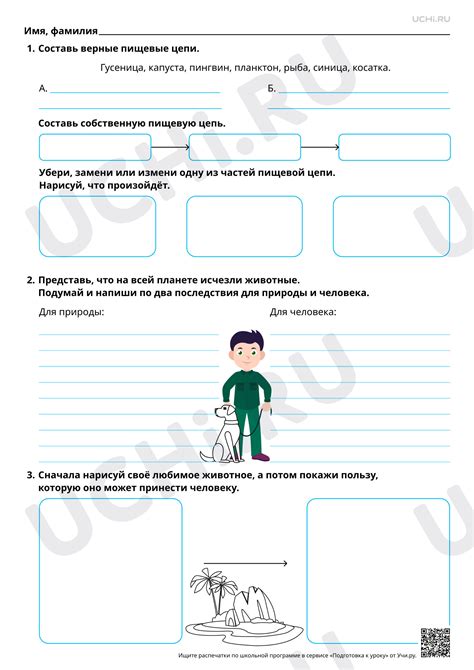 📒 Рабочий лист №3 по теме “Роль животных в природе и жизни людей Базовый уровень” для 3 класса