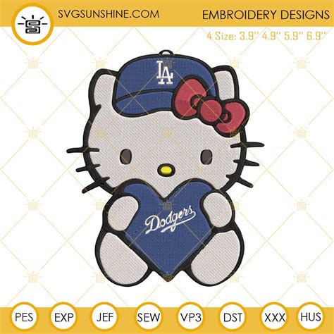 Hello Kitty Dodgers Embroidery Designs Files