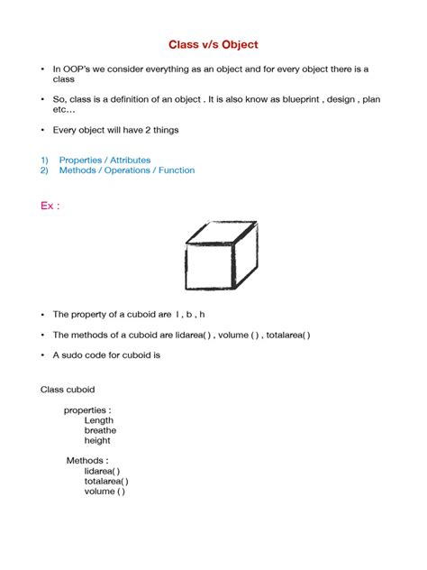 Classesvsobject 2 Pdf