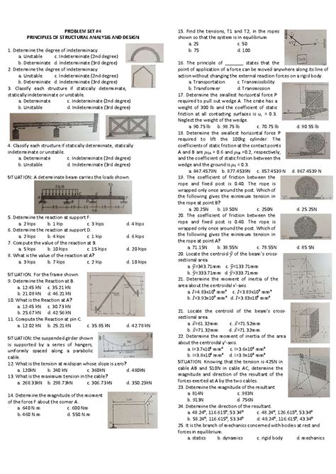 Problem Set 5 PSAD Additional Reviewer For PSAD PROBLEM SET PRINCIPLES OF STRUCTURAL