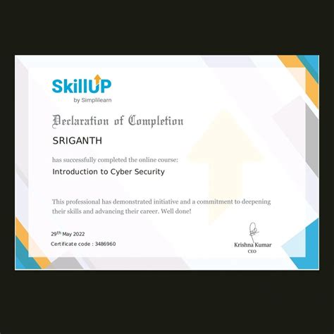 sriganth m on linkedin introduction to cyber security by skillup