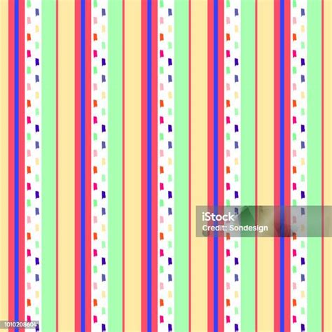 원활한 추상적인 기하학적 줄무늬 벡터 패턴 배경 화려한 수직 라인 및 오일 페인트 스타일 대칭 요소 분홍색 보라색 파란색 노란색 아쿠아 녹색 청록색 0명에 대한 스톡 벡터
