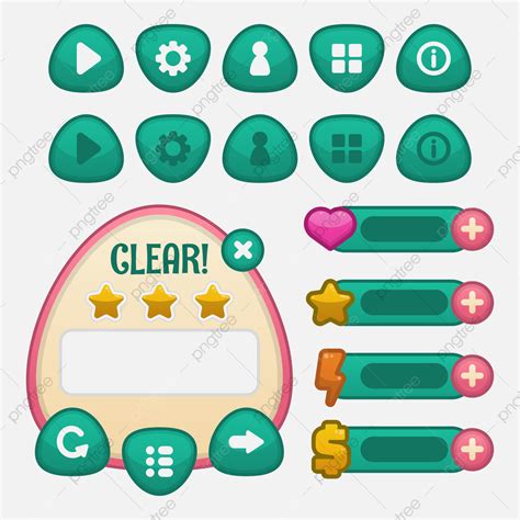 Rpg Game Vector Png Images Set Of Vector Game Menu Selection For Rpg And Adventure Game