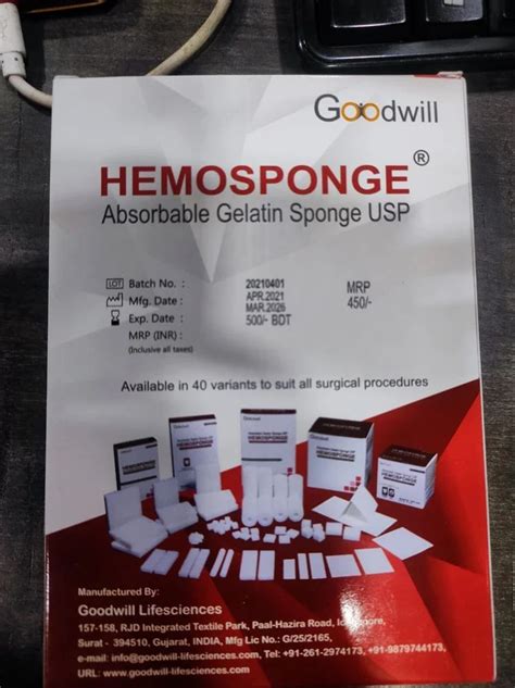 Absorbable Hemostatic Gelatin Sponge Anal Sponge Size 80xdia30mm