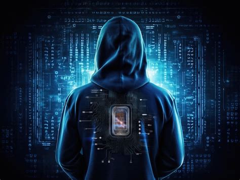 premium photo cybersecurity computer hacker with hoodie