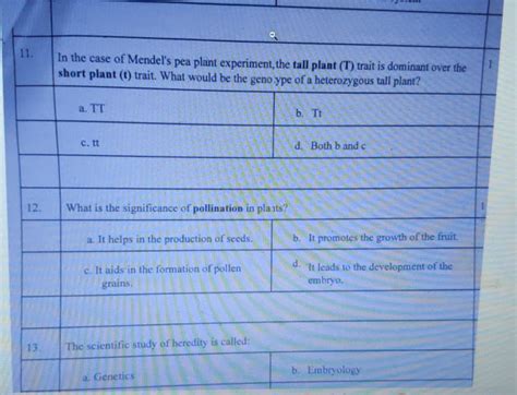 11 In The Case Of Mendels Pea Plant Studyx