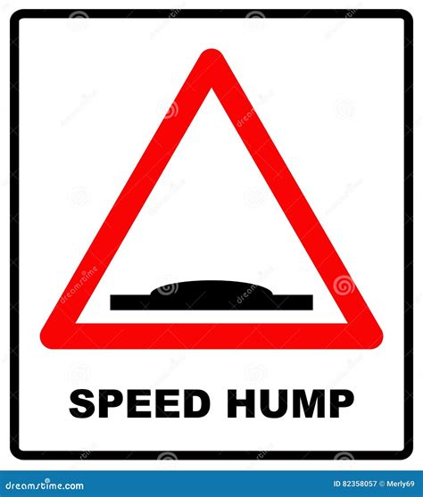 Speed Bumps Warning Of Traffic Signs Stock Vector Illustration Of