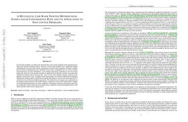 A Multilevel Low Rank Newton Method With Super Linear Convergence Rate