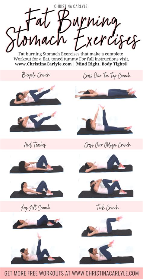The Best Stomach Exercises For A Tight Flat Toned Tummy Stomach Workout Abs Workout Belly