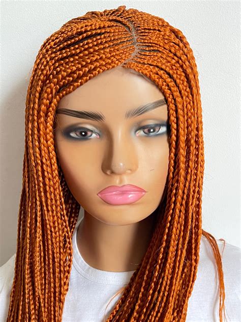 Ginger Braided Wig Cornrows With Elastic Band 27 Lace Frontal Etsy