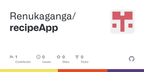 GitHub Renukaganga RecipeApp