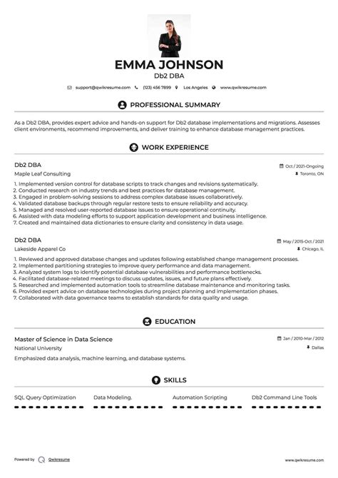 10 db2 dba resume samples and templates for 2025