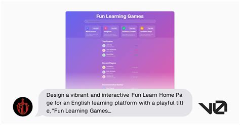 Design A Vibrant And Interactive Fun Learn Home Page For An English Learning Platform With A